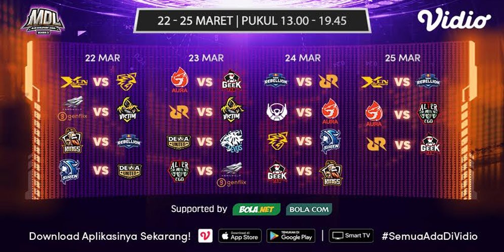 Jadwal MDL ID Season 3 Pekan ke-4: Dewa United dan Genflix Aerowolf Bertemu Lawan Tangguh - Bola.net