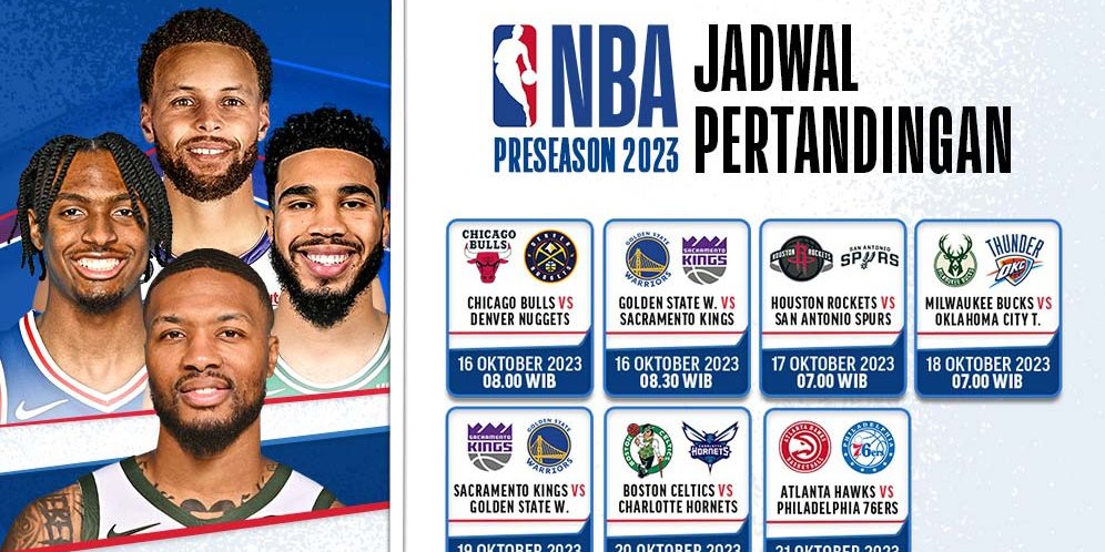Jadwal dan Live Streaming Pramusim NBA 2023 di Vidio Pekan Ini, 16-21 Oktober 2023 - Bola.net