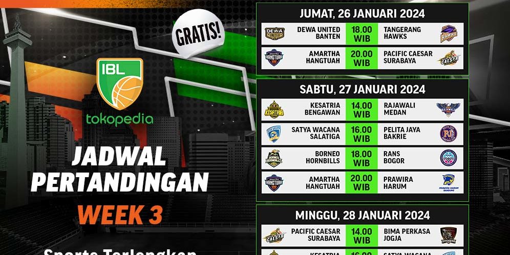 Jadwal Siaran Langsung Pekan 3 IBL Indonesia 2024 di Vidio, 26-28 ...