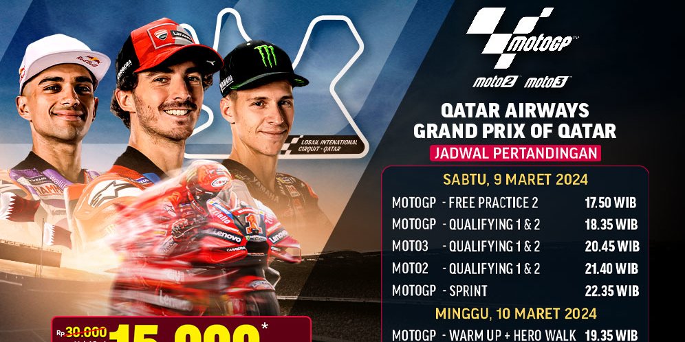 Saksikan Live Streaming MotoGP Qatar 2024 di Vidio Malam Ini - Bola.net