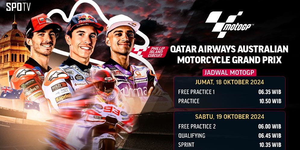 Jadwal Siaran Langsung SPOTV: MotoGP Australia 2024 di Vidio