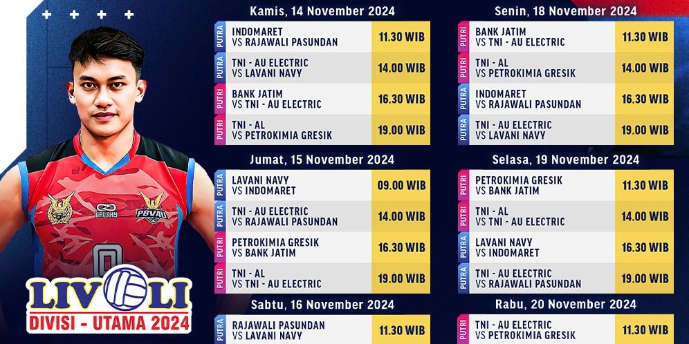 Jadwal Live Streaming Final Four Livoli Divisi Utama 2024 di Vidio
