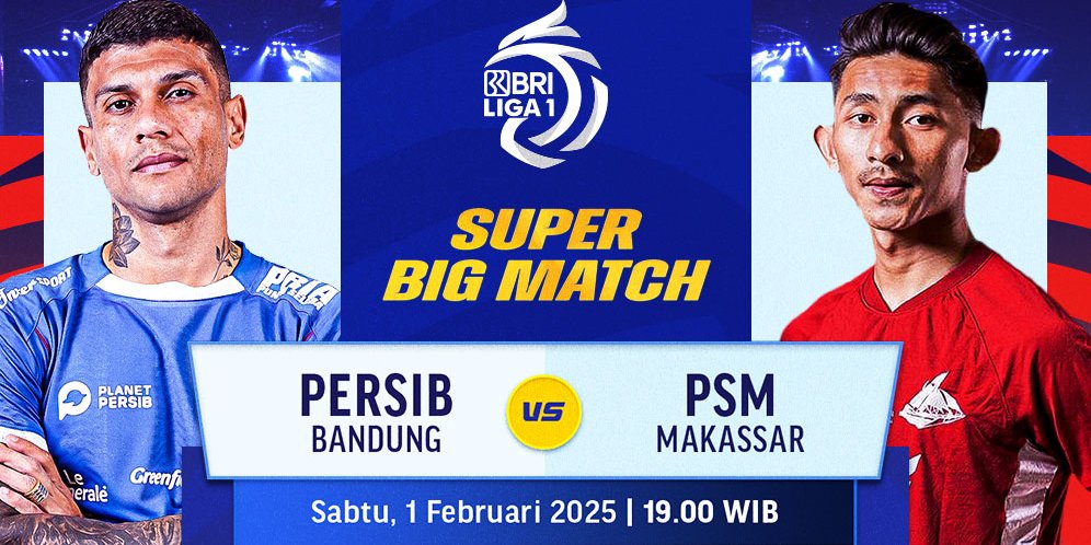 Siaran Langsung Big Match BRI Liga 1: Persib Bandung vs PSM Makassar di Vidio - Bola.net