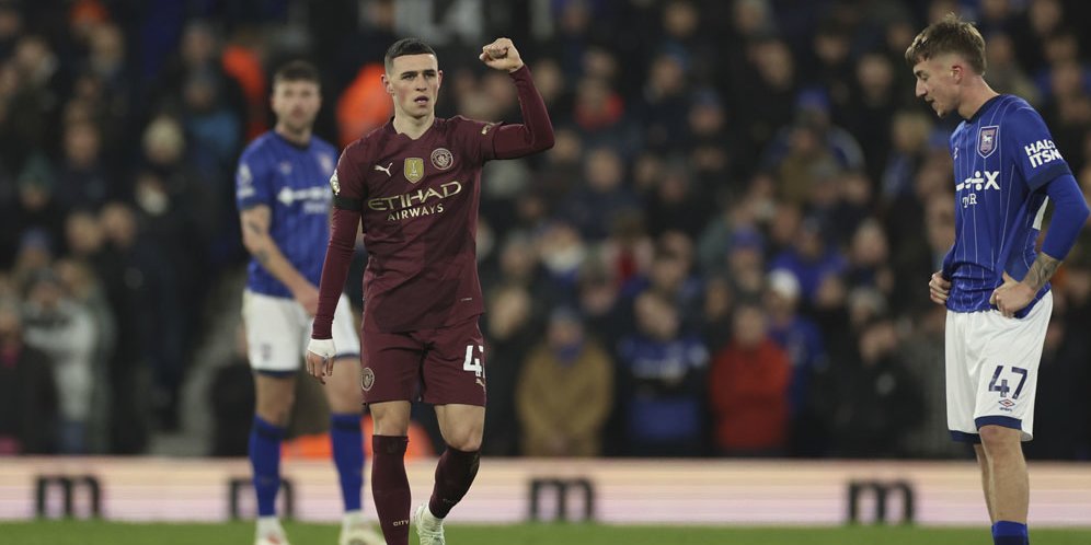 Man of the Match Ipswich Town vs Manchester City: Phil Foden - Bola.net