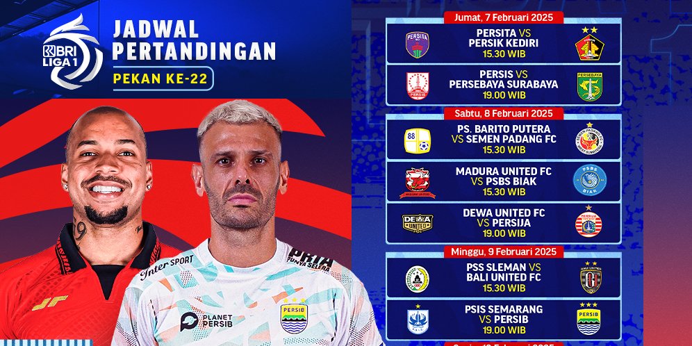 Jadwal dan Link Live Streaming BRI Liga 1 2024/25 Matchweek 22 di Vidio - Bola.net