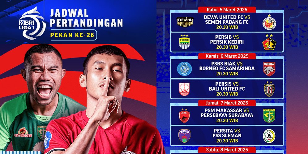 Jadwal dan Link Siaran Langsung BRI Liga 1 2024/25 Matchweek 26 di Vidio - Bola.net