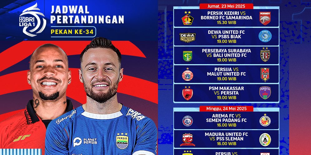 Jadwal dan Link Nonton BRI Liga 1 Pekan ke-34 2024/25 2025 di Vidio - Bola.net