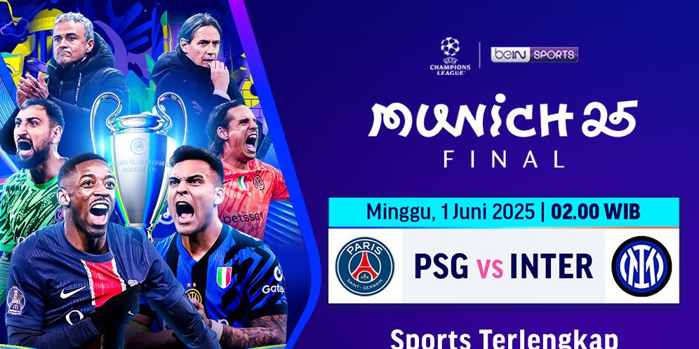 Saksikan Live Stream Liga Champions: PSG vs Inter Milan Babak Final di Vidio - Bola.net