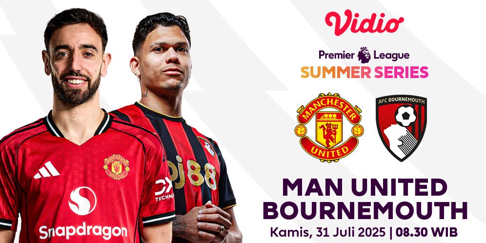 Link Live Streaming Manchester United vs Bournemouth - Premier League Summer Series di Vidio ...