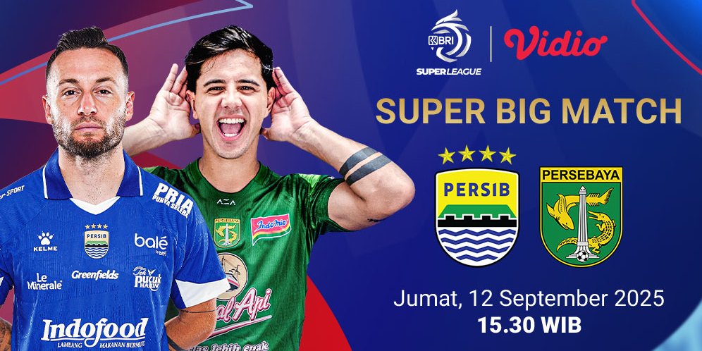 Link Live Streaming BRI Super League Persib Bandung vs Persebaya Surabaya, Eksklusif di Vidio ...