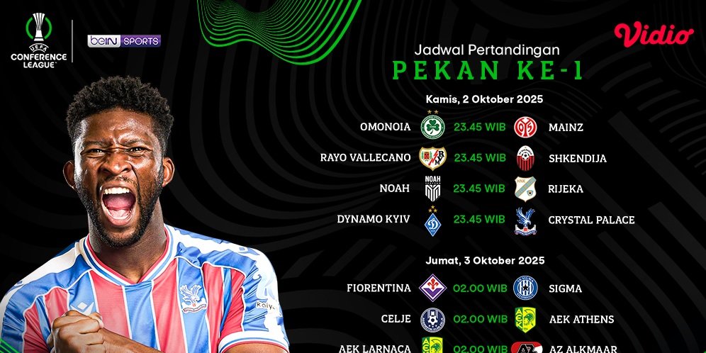 Cek Jadwal dan Nonton UEFA Conference League 2025/26: Hanya di Vidio