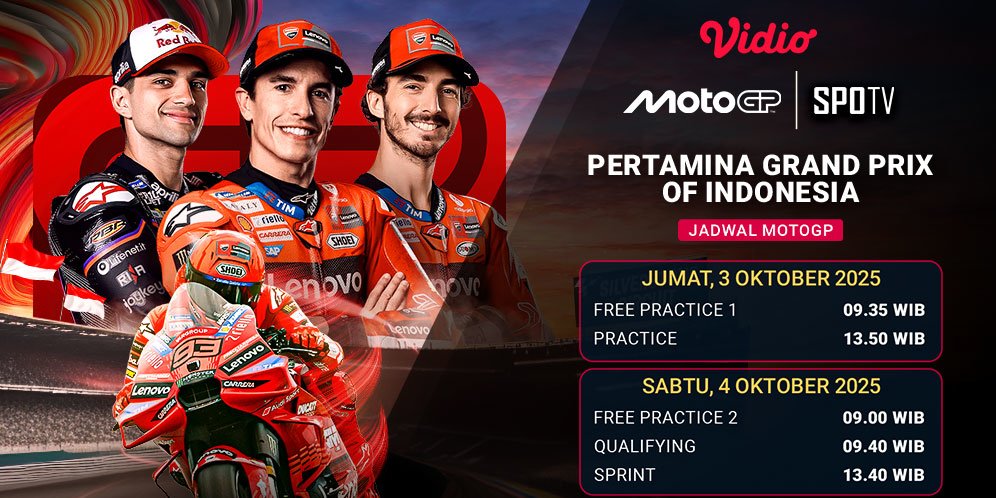 Saksikan Live Streaming MotoGP 2025 Pertamina Grand Prix of Indonesia ...
