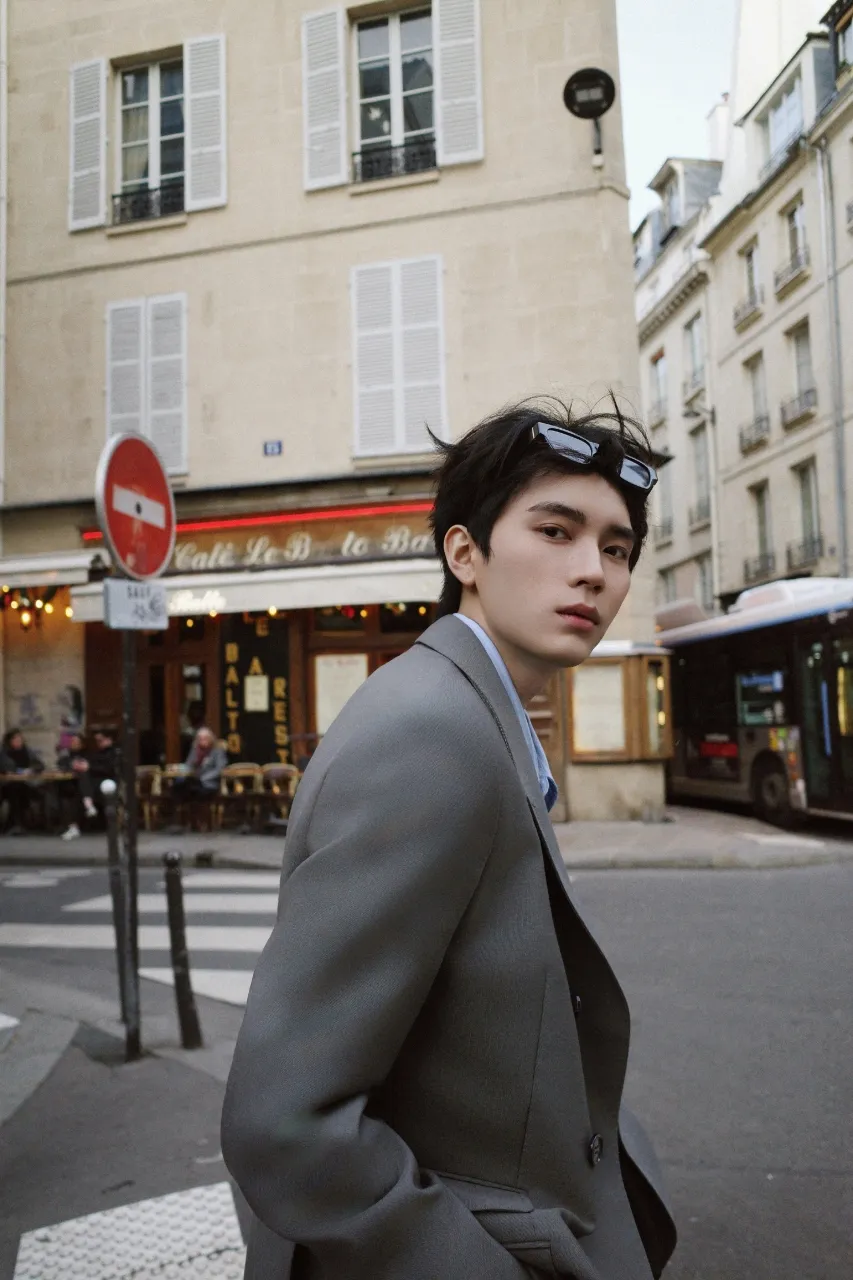 Appearing with Slick-Back Hair and a Gray Suit, Zhou Yiran Steals ...
