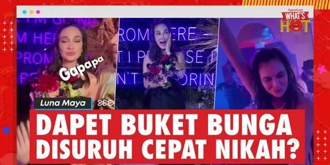 Luna Maya Dapat Buket Bunga Di Resepsi BCL & Tiko, Diminta Cepat Nikah Oleh Teman-Teman Artis ...