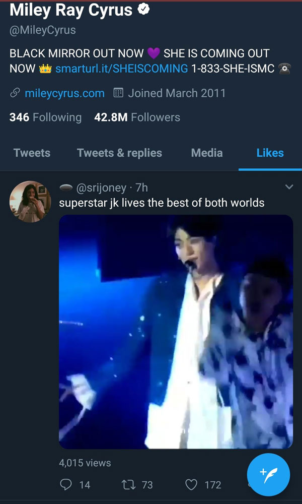 Miley Cyrus Kedapatan Nge Like Video Kompilasi Jungkook Bts Di Twitter