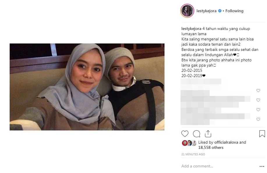 Anniversary 4 Tahun Pacaran, Lesti Tulis Kalimat Manis untuk Rizki ...