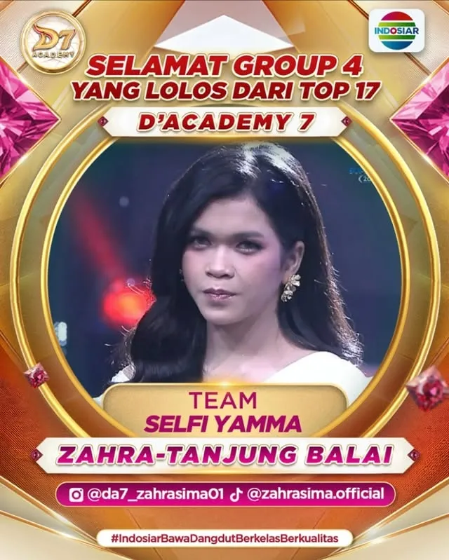 Profil dan Biodata Zahra Sima DA7: Penyanyi Muda Berbakat dari Tanjung ...