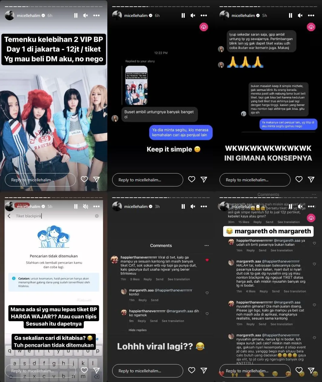 Selebgram Michelle Halim Posting Jual Tiket Konser BLACKPINK Laku 15 Juta, Fans K-Pop Banjiri ...