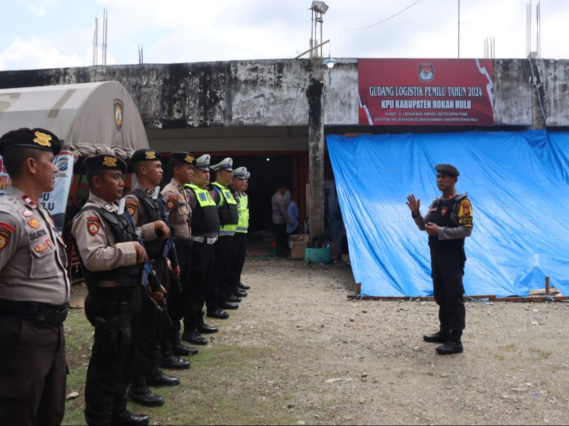 Polres Rohul Simulasi Pengawalan Logistik KPU-PPK-PPS