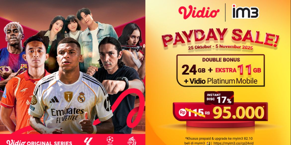 Kuota Indosat Melimpah di Payday Sale, Bonus Langganan Vidio Platinum ...