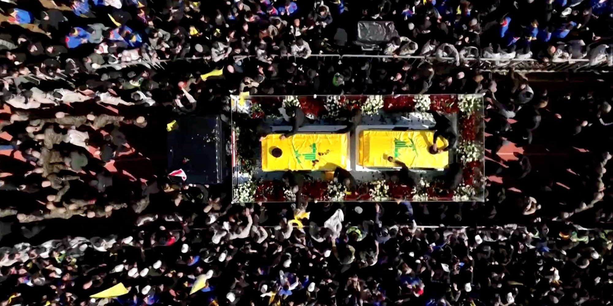 FOTO: Ribuan Warga Hadiri Pemakaman Pemimpin Hizbullah Hassan Nasrallah ...