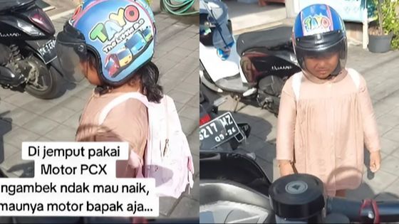 Supra Bapak Memang Istimewa, Bocah Ini Ogah Dijemput dengan Honda PCX ... Supra Bapak Memang Istimewa, Bocah Ini Ogah Dijemput dengan Honda PCX ...