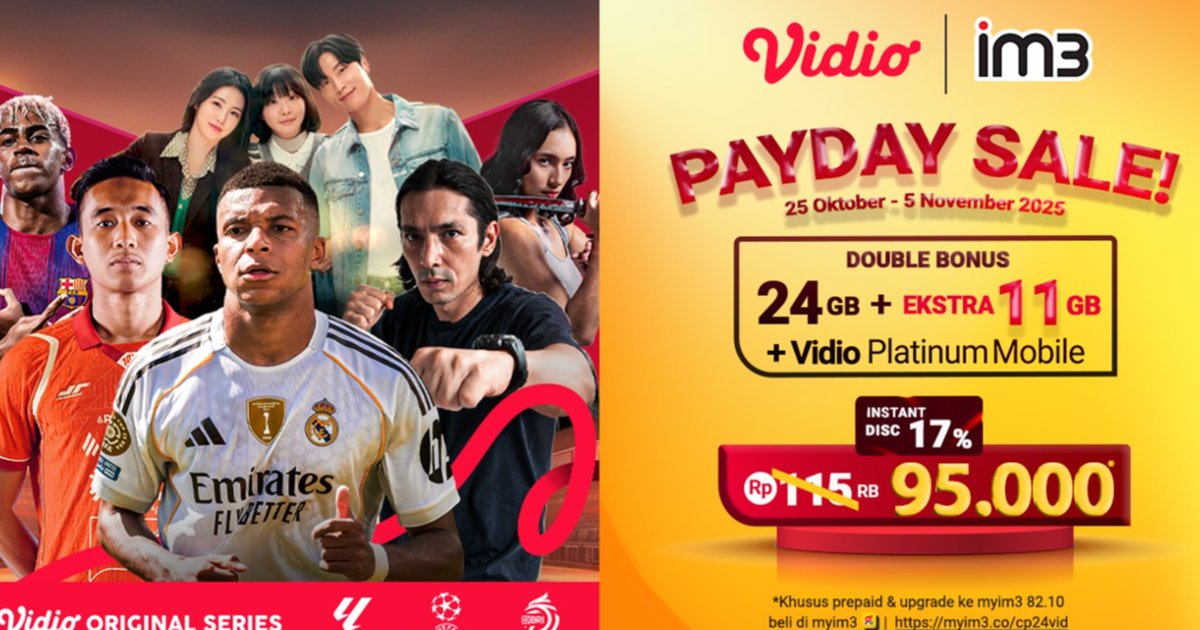 Kuota Indosat Melimpah di Payday Sale, Bonus Langganan Vidio Platinum ...