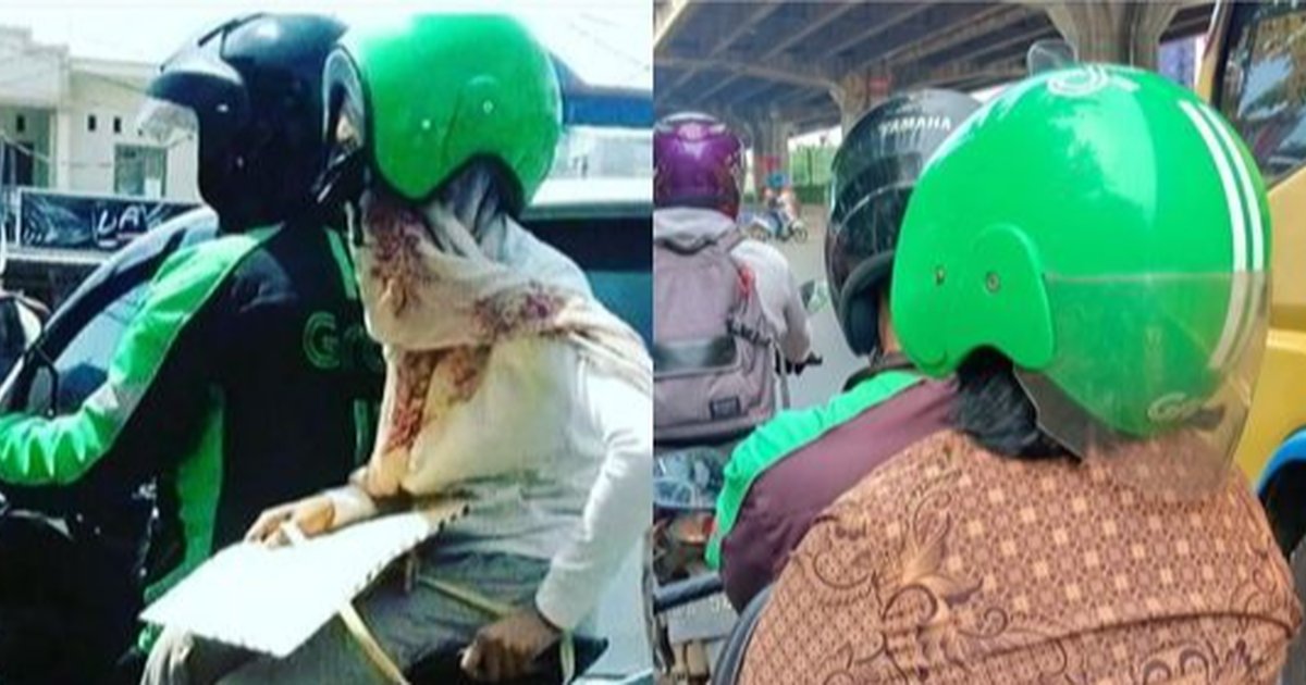 Salah Fokus! Cara Aneh Penumpang Ojol Pakai Helm, Malah Bahaya - Galeri Otosia.com