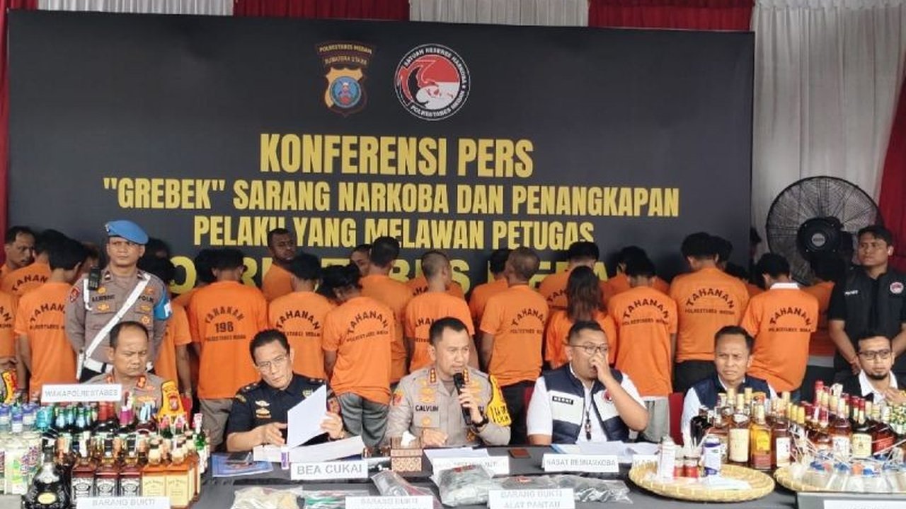 Polrestabes Medan Ungkap Kasus Narkoba, 34 Tersangka Dibekuk dalam 72 ...