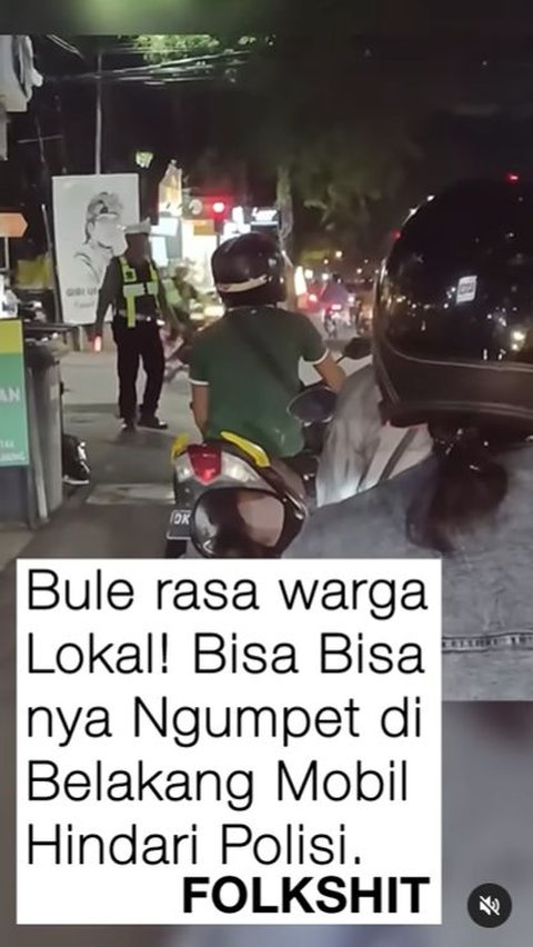 Momen Kocak Bule Tak Pakai Helm Kucing-kucingan di Lampu Merah, Tubuh Kekar Kalah Nyali Saat ...