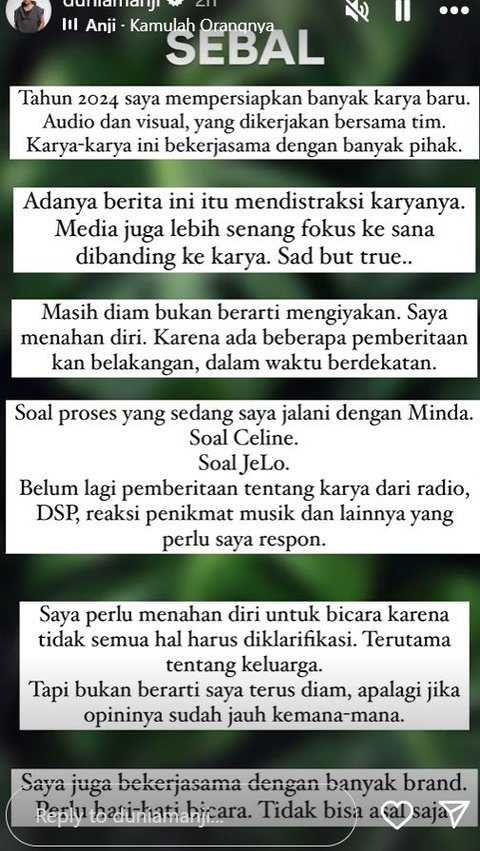 Diisukan Berselingkuh di Tengah Proses Cerai dengan Wina Natalia, Anji Buka Suara | Dream.co.id