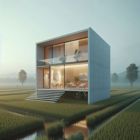 Tak Selalu Ndeso, Ini 7 Desain Rumah Minimalis Pinggir Sawah yang Estetik dan Bikin Tetangga Iri ...