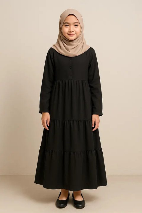 5 Model Gamis Hitam Polos Terbaru untuk Remaja, Tampil Stylish dan ...