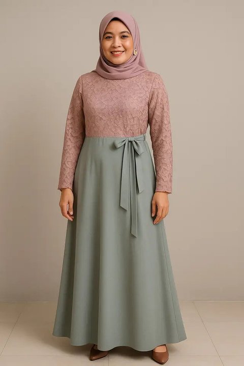 10 Rekomendasi Gamis Brokat Tali Samping untuk Ibu-Ibu Usia 40 Tahunan ...