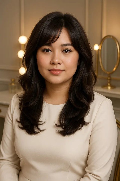 9 Model Rambut Layer Panjang 2025 untuk Wajah Bulat Usia 30-an, Tampil ...