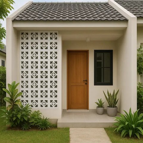 Estetik & Fungsional, 7 Model Teras Rumah Subsidi Tipe 36 Pakai Roster ...