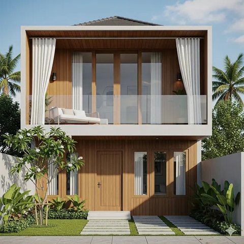 7 Model Rumah Kayu Minimalis Modern dengan Balkon Kaca yang Elegan ...