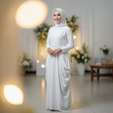 9 Model Gamis Putih Sederhana tapi Elegan untuk Tampil Anggun di Acara ...
