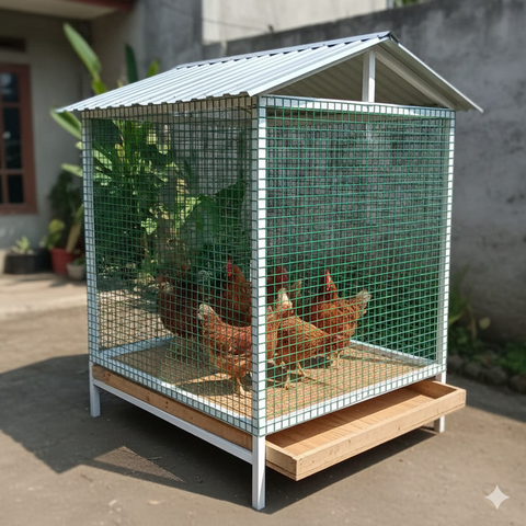 9 Desain Kandang Ayam Baja Ringan, Praktis dan Tahan Lama