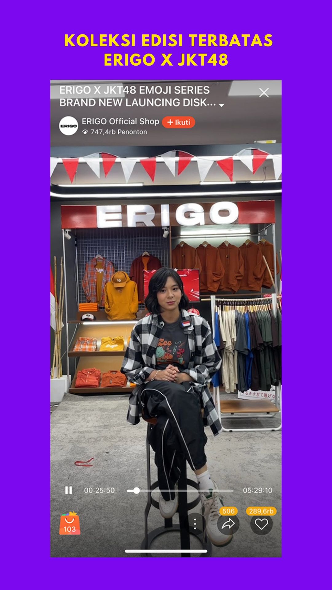 Erigo Raup Rp5 Miliar Dalam Waktu Kurang dari 10 Menit Berkat JKT48 di Shopee Live