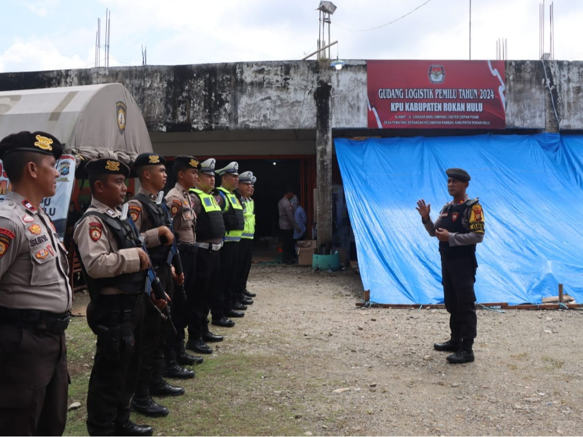 Polres Rohul Simulasi Pengawalan Logistik KPU-PPK-PPS