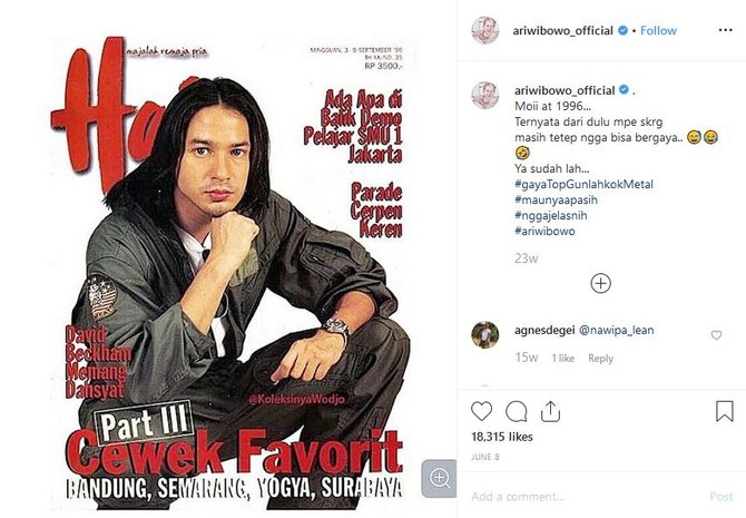 10 Potret Masa Muda Ari Wibowo, Gantengnya Tak Lekang Oleh Waktu