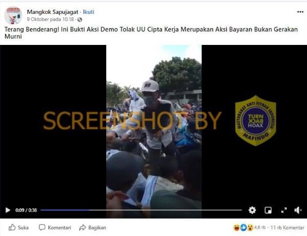 CEK FAKTA: Hoaks Video Massa Bayaran Dalam Aksi Unjuk Rasa Penolakan UU Cipta Kerja | merdeka.com