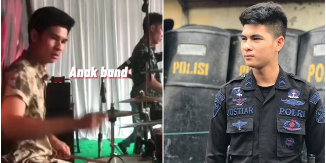 Potret Macho Anggota Brimob Dulunya Anak Band, Makin Gagah Berseragam Pasukan Elite | merdeka.com