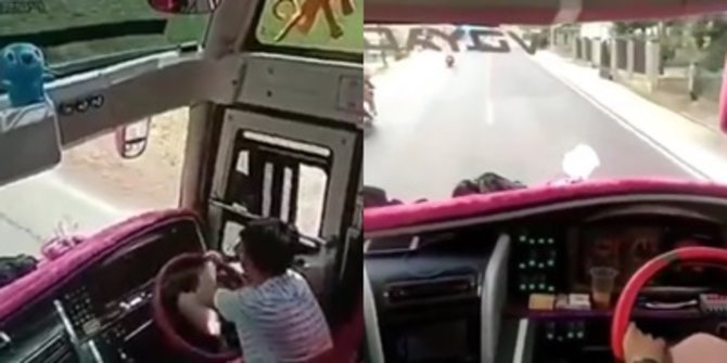 Bahaya Banget Sopir Bus Ugal-ugalan Berjalan Zig-Zag, Penumpang Malah Bersorak | merdeka.com