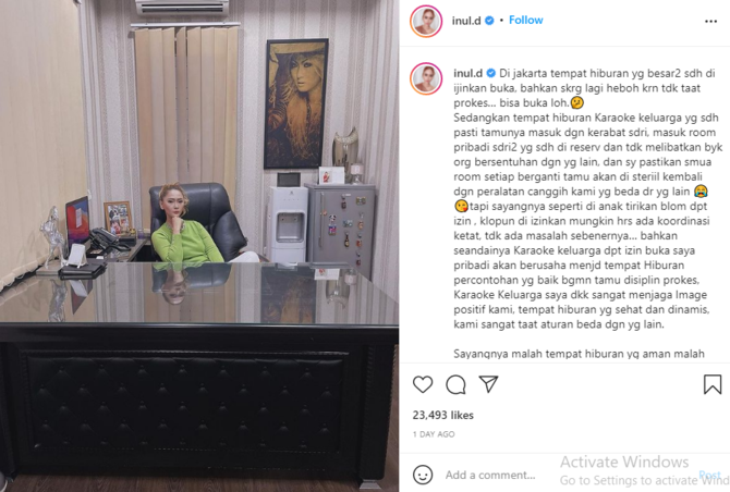 Tempat Karaoke Masih Belum Buka, Begini Curhatan Inul Daratista ... Tempat Karaoke Masih Belum Buka, Begini Curhatan Inul Daratista ...