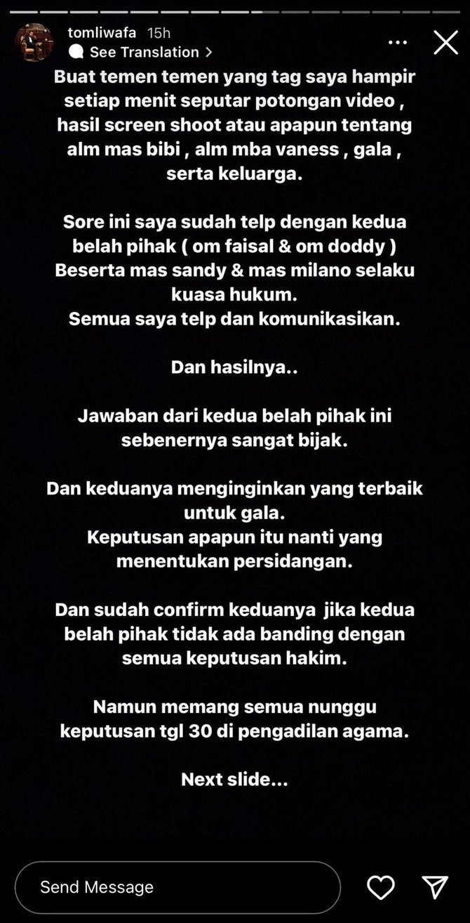 Tom Liwafa Beri Tanggapan soal Kisruh Keluarga Vanessa dan Bibi, Ungkap ...