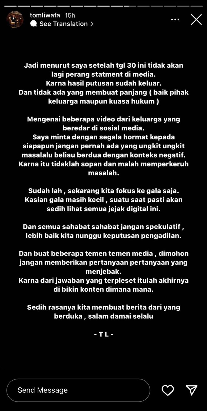 Tom Liwafa Beri Tanggapan soal Kisruh Keluarga Vanessa dan Bibi, Ungkap ...