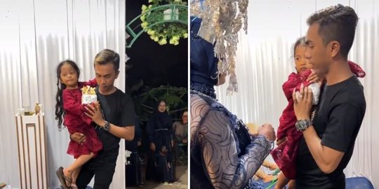 Momen Haru Pria Gendong Anak Hadiri Pernikahan Mantan Istri Sikapnya