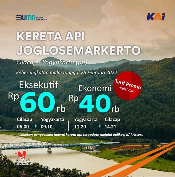PT KAI Luncurkan Kereta Api Jogja-Cilacap, Tarif Promo Murah Meriah ...